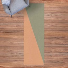 Bilderwelten Kork-Teppich Unifarben gr&uuml;n Korkmatte - Einfaches Olivgr&uuml;nes Dreieck - Geometrisch Wohnzimmer Schlafzimmer