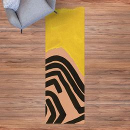 Bilderwelten Kork-Teppich Abstrakt schwarz originell Korkmatte - Farbenlabyrinth I - Deko Wohnzimmer Schlafzimmer