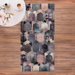 Bilderwelten Kork-Teppich Abstrakt gold originell Aquarell - Art Deco Marmor Gold - Geometrisch Wohnzimmer Schlafzimmer