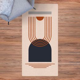 Bilderwelten Kork-Teppich Abstrakt braun Korkmatte - Bauhaus Mainz - Geometrisch Wohnzimmer Schlafzimmer