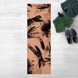 Bilderwelten Kork-Teppich Abstrakt schwarz Korkmatte - Abstraktes Pinselmuster Traumphase - Deko Wohnzimmer Schlafzimmer
