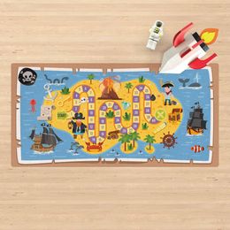 Bilderwelten Kork-Teppich Illustration bunt Korkmatte - Piraten - Auf der Suche nach dem Schatz - Pirat Kinderzimmer Baby M&auml;dchen Jungen