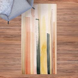 Bilderwelten Kork-Teppich Illustration bunt Aquarell - Aufstieg der Korallen - Streifen Wohnzimmer Schlafzimmer