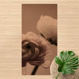 Bilderwelten Kork-Teppich Motiv beige Korkmatte - Dunkle Bl&uuml;te im Fokus - Rose Wohnzimmer Schlafzimmer