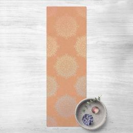 Bilderwelten Kork-Teppich Orientalisch bunt Spirituell Korkmatte - Indisches Mandala Pastell - Mandala Wohnzimmer Schlafzimmer