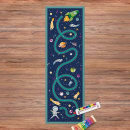Bilderwelten Kork-Teppich Illustration bunt Korkmatte - Weltraum - R&uuml;ckweg zur Rakete - Auto Kinderzimmer Baby M&auml;dchen Jungen