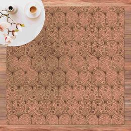 Bilderwelten Kork-Teppich Vintage braun Korkmatte - Vintage Muster Orientalische B&ouml;gen - Geometrisch Wohnzimmer Schlafzimmer