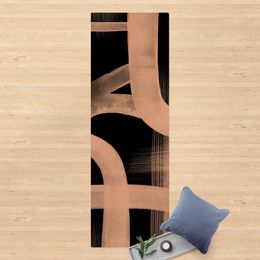 Bilderwelten Kork-Teppich modern schwarz weiss originell Aquarell - Aquarellstra&szlig;en - Deko Wohnzimmer Schlafzimmer