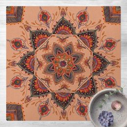 Kork-Teppich - Mandala Meditation - modern bunt Spirituell Aquarell Mandala Wohnzimmer Schlafzimmer
