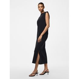 Pieces Damen Maxikleid "PCCHILLI SUMMER SL ANK DRESS UB NOOS BC"schwarz, Gr. M, unifarben, Jersey, Obermaterial: 50% Baumwolle, 50% Polyester,