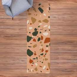Bilderwelten Kork-Teppich modern braun Mosaik - Detailliertes Terrazzo Muster Livorno - Deko Wohnzimmer Schlafzimmer