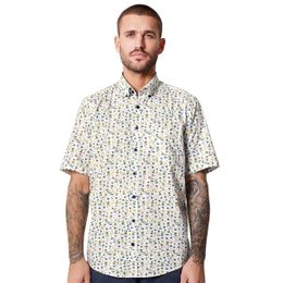 Kurzarmhemd Casamoda "Casamoda Freizeithemd Kurzarm Print", Herren, Gr. L, Normalgr&ouml;&szlig;en, blau (mittelblau), 100% Baumwolle, bedruckt, l&auml;ssig geschnitten, Hemden