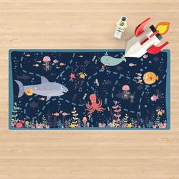 Bilderwelten Kork-Teppich Illustration bunt Strand Korkmatte - Unterwasser - Auf Entdeckungstour - Unterwasser Kinderzimmer Baby M&auml;dchen Jungen