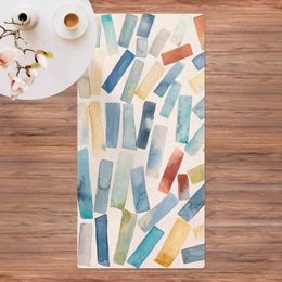 Bilderwelten Kork-Teppich modern blau originell Aquarell - Flie&szlig;ende Aquarellbalken - Geometrisch Wohnzimmer Schlafzimmer