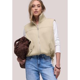 Street One Damen Kurzwestesmoke beige meliert, Gr. 44, unifarben, Stoff, Obermaterial: 67% Polyester, 33% Baumwolle; Futter: 100% Polyester, Westen,