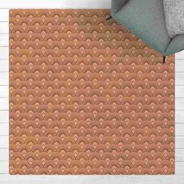 Bilderwelten Kork-Teppich Vintage gold Korkmatte - Art Deco Strahlende B&ouml;gen Linienmuster XXL - Geometrisch Wohnzimmer Schlafzimmer