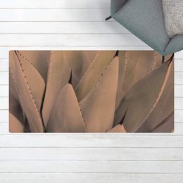 Kork-Teppich - Agavenbl&auml;tter - Tropisch blau Korkmatte Pflanzen Wohnzimmer Schlafzimmer