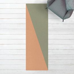 Kork-Teppich - Einfaches Olivgr&uuml;nes Dreieck - Unifarben gr&uuml;n Korkmatte Geometrisch Wohnzimmer Schlafzimmer