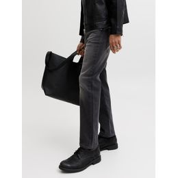 Jack & Jones JACK & JONES Herren Tapered-fit-Jeans "JJIMIKE mit Stretch, Used-Look und bequemer Passform", schwarz, Gr. 30, Abriebeffekte, Denim/Jeans,