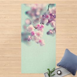 Bilderwelten Kork-Teppich Motiv rosa Blumen Korkmatte - Farbenfrohe Kirschbl&uuml;ten - Kirschbl&uuml;te Wohnzimmer Schlafzimmer