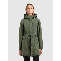 Khujo Damen Anorak "PREA"schwarz olive, Gr. L, unifarben, Web, 75% Baumwolle, 25% Nylon, Jacken