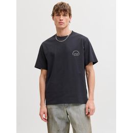 Jack & Jones T-Shirt JACK & JONES "JORMONTAUK PHOTO BACK TEE SS CN", Jungen, Gr. XL, schwarz, Jersey, Obermaterial: 100% Baumwolle, unifarben, relaxed fit normal, Rundhals, Shirts T-Shirt