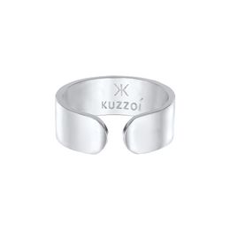 Kuzzoi Herren Silberring "Bandring Klares Design Offen 925 Silber", 64mm, ohne Stein, Silber 925 (Sterlingsilber), 8mm, silber, Silber 925