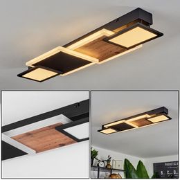 hofstein Sourbarie Deckenleuchte LED Braun, Holzoptik, Schwarz, 1-flammig