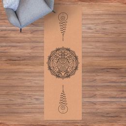 Bilderwelten Kork-Teppich Orientalisch schwarz Tiere Korkmatte - Mandala Schildkr&ouml;te - Mandala Wohnzimmer Schlafzimmer
