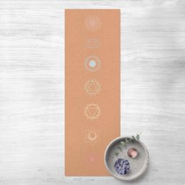 Bilderwelten Kork-Teppich Orientalisch pastell Spirituell Korkmatte - Sieben Chakren Pastell - Yoga Wohnzimmer Schlafzimmer