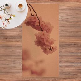 Bilderwelten Kork-Teppich Motiv rosa Blumen Korkmatte - Zartrosane Fr&uuml;hlingsbl&uuml;te mit Bokeh - Kirschbl&uuml;te Wohnzimmer Schlafzimmer