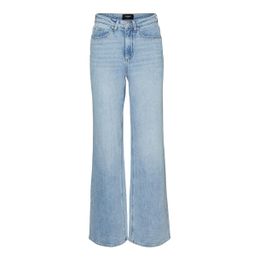 V&eacute;ro Moda VERO MODA Damen Weite Jeans "VMTESSA HR WIDE JEANS RA339 GA NOOS", blau, Gr. 28, unifarben, Denim/Jeans, Obermaterial: 99% Baumwolle, 1% Elasthan,