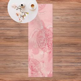 Bilderwelten Kork-Teppich Illustration rosa Strand Korkmatte - Nautik Drei Schildkr&ouml;ten - Unterwasser Wohnzimmer Schlafzimmer