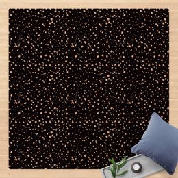 Bilderwelten Kork-Teppich modern schwarz weiss Mosaik - Detailliertes Terrazzo Muster Palermo - Deko Wohnzimmer Schlafzimmer