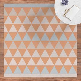 Bilderwelten Kork-Teppich Illustration grau Korkmatte - Geometrisches Muster Dreiecke mit Balken - Geometrisch Wohnzimmer Schlafzimmer