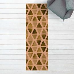 Bilderwelten Kork-Teppich Illustration gr&uuml;n Aquarell - Olivgr&uuml;ne Aquarelldreiecke - Geometrisch Wohnzimmer Schlafzimmer