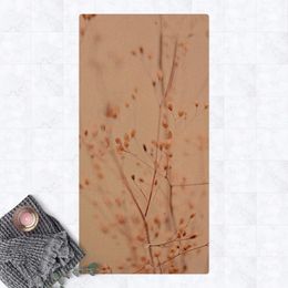 Bilderwelten Kork-Teppich Tropisch beige Korkmatte - Pastellknospen am Wildblumenzweig - Gr&auml;ser Wohnzimmer Schlafzimmer