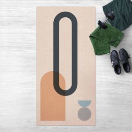 Bilderwelten Kork-Teppich Abstrakt beige Korkmatte - Bauhaus Gera - Geometrisch Wohnzimmer Schlafzimmer