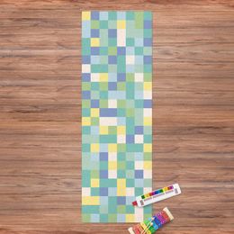 Bilderwelten Kork-Teppich Illustration gr&uuml;n Mosaik - Buntes Mosaik Spielwiese - Deko Kinderzimmer Baby M&auml;dchen Jungen