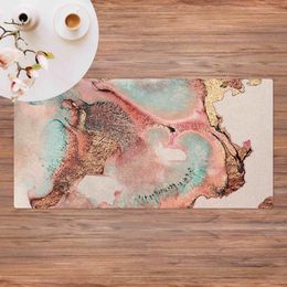 Bilderwelten Kork-Teppich Abstrakt rosa originell Aquarell - Goldenes Aquarell Ros&eacute; - Deko Wohnzimmer Schlafzimmer