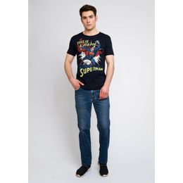 logoshirt Herren T-Shirt "Superman", blau, Gr. S, bedruckt, 100% Baumwolle, Shirts, mit l&auml;ssigem Vintage-Print