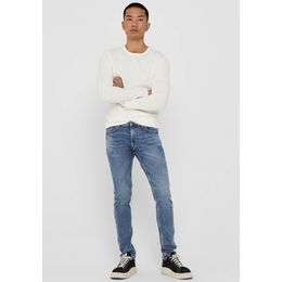 Only & Sons ONLY & SONS Herren Slim-fit-Jeans "LOOM SLIM", blau, Gr. 29, Denim/Jeans, Obermaterial: 72% Baumwolle, 26% Polyester, 2% Elasthan, Jeans