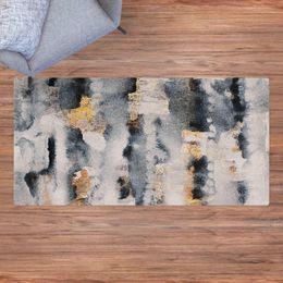 Bilderwelten Kork-Teppich Abstrakt gold originell Aquarell - Abstraktes Aquarell mit Gold - Deko Wohnzimmer Schlafzimmer