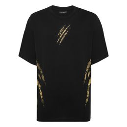 Plein Sport Jungen T-Shirt "T-Shirt Rundhalsausschnitt", schwarz, Gr. XS, Obermaterial: 100% Baumwolle, Shirts