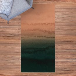 Bilderwelten Kork-Teppich Illustration blau Aquarell - Spiel der Farben Meeresrauschen - Deko Wohnzimmer Schlafzimmer
