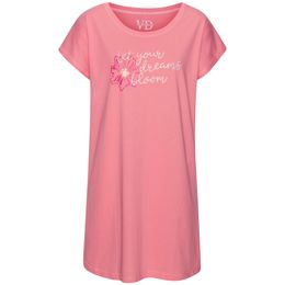 Damen Nachthemd, VIVANCE DREAMS BY LASCANA, Gr. 48, pink, Single Jersey, Obermaterial: 100% Baumwolle, bedruckt, unifarben, Basic, Kleider, mit