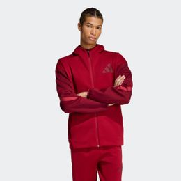 Kapuzensweatshirt adidas Sportswear "ADIDAS Z.N.E. ORIGINALS, DURCHGEHENDER REISSVERSCHLUSS", Herren, Gr. S, rot (active maroon, collegiate burgundy), Obermaterial: 57% Polyester, 43% Baumwolle, angesetztes B&uuml;ndchen, Sweatshirts