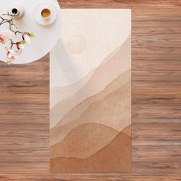 Bilderwelten Kork-Teppich Abstrakt beige Korkmatte - Aquarell Landschaft Tagmond - Deko Wohnzimmer Schlafzimmer
