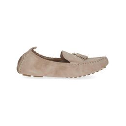 Peter Kaiser Damen Mokassin "Peter Kaiser Mokassin Veloursleder", Gr. 38, beige, Veloursleder, Schuhe
