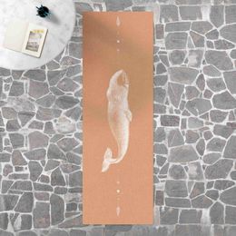 Bilderwelten Kork-Teppich Vintage weiss Tiere Korkmatte - Vintage Gr&ouml;nlandwal Wei&szlig; - Retro Wohnzimmer Schlafzimmer